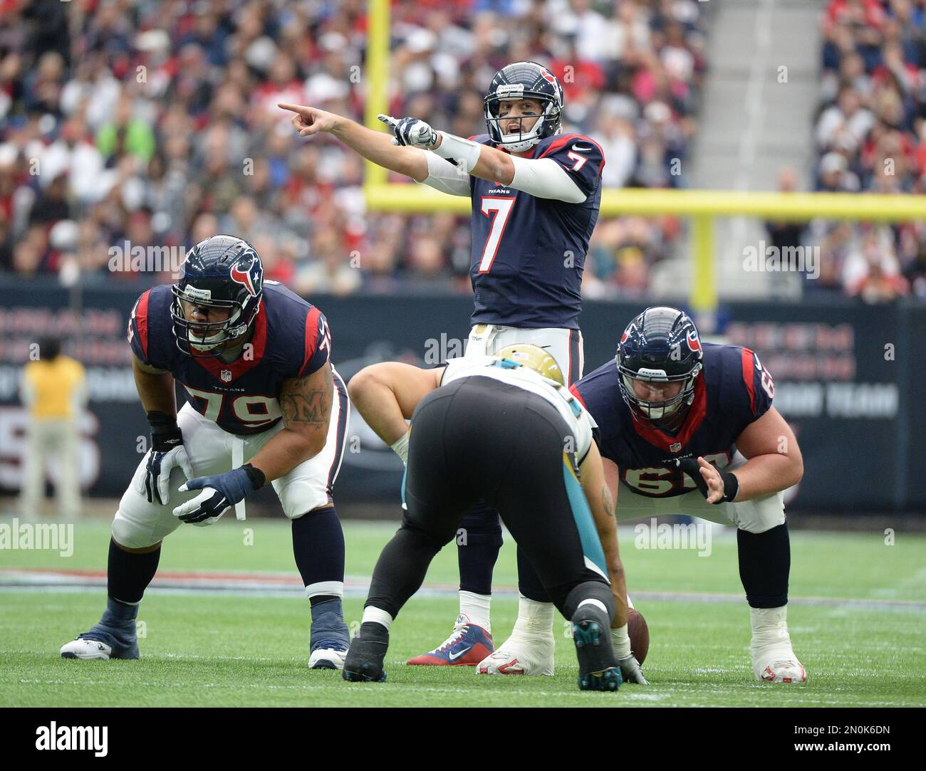 Houston Texans quarterback Brian Hoyer (7) calls a play during the ...