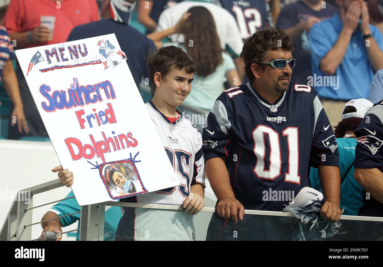 New England Patriots fans watch the game during the first half of an ...