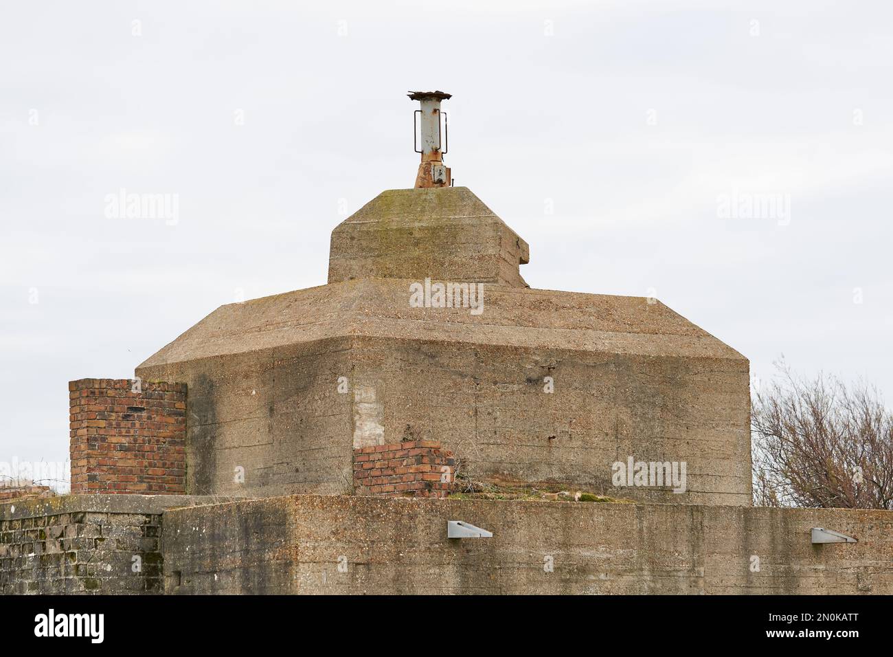 Abandoned concrete lookout post in Felixstowe, Suffolk, UK Stock Photo ...