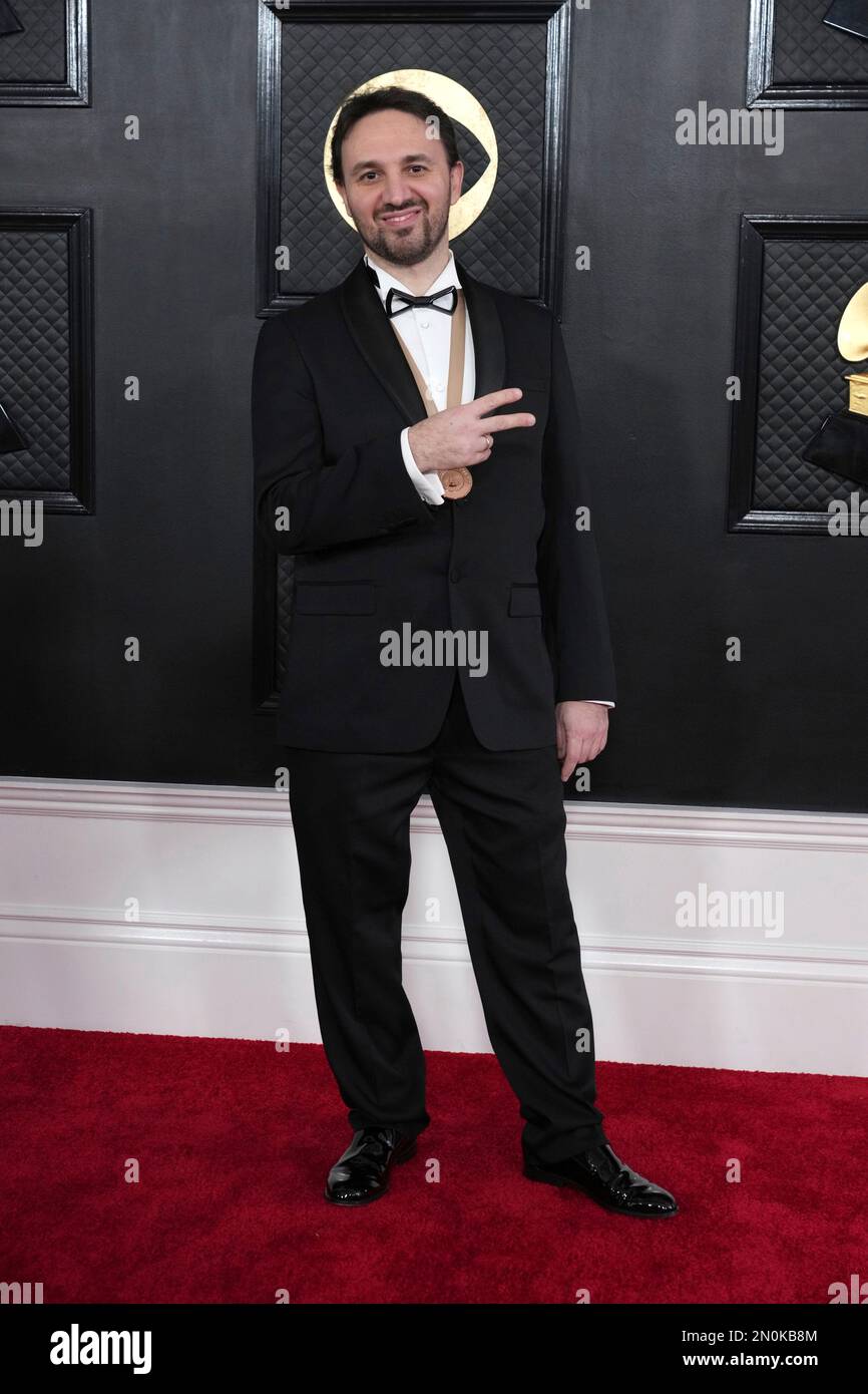 Enrico Fagone arrives at the 65th annual Grammy Awards on Sunday, Feb ...