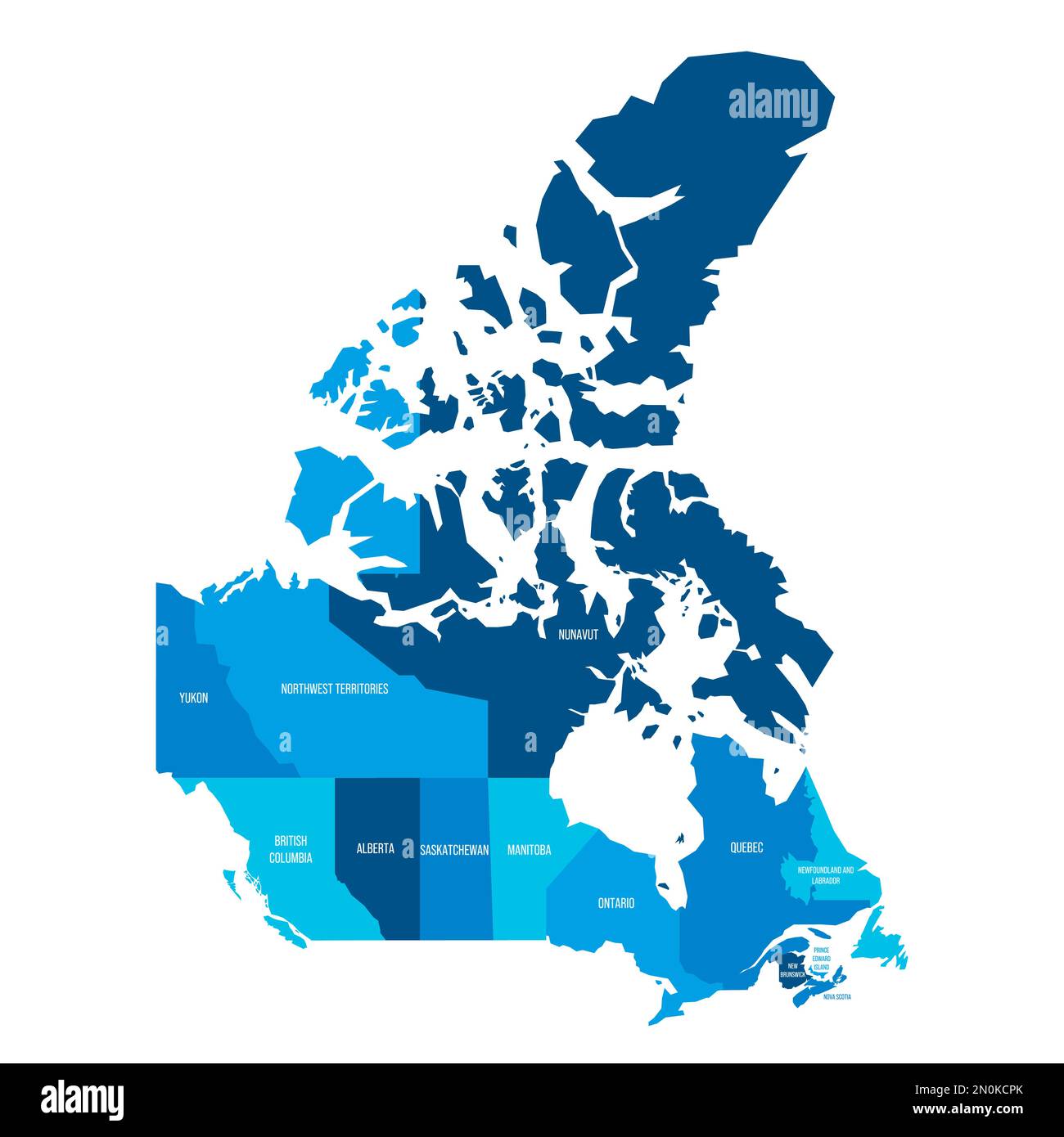 Canada political map of administrative divisions - provinces and ...