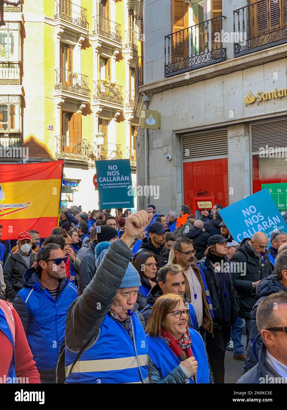 Madrid, Spain, 05 February, 2023. Protest against the animal law at ...