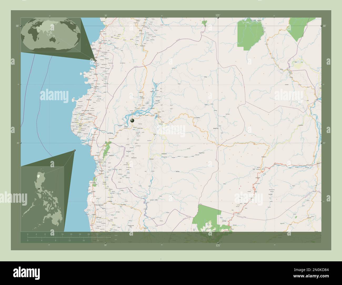 Abra, province of Philippines. Open Street Map. Corner auxiliary ...