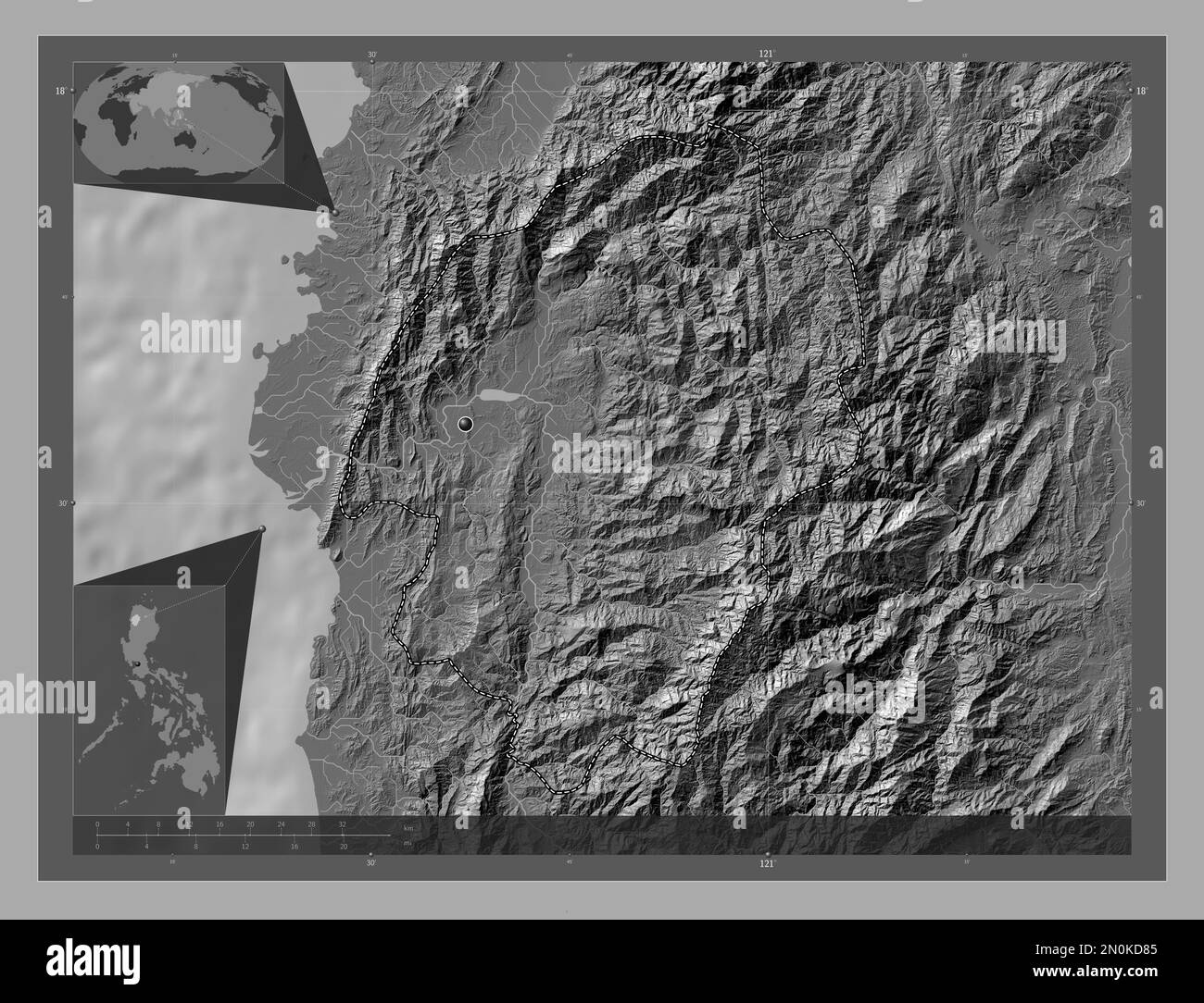 Abra, province of Philippines. Bilevel elevation map with lakes and ...