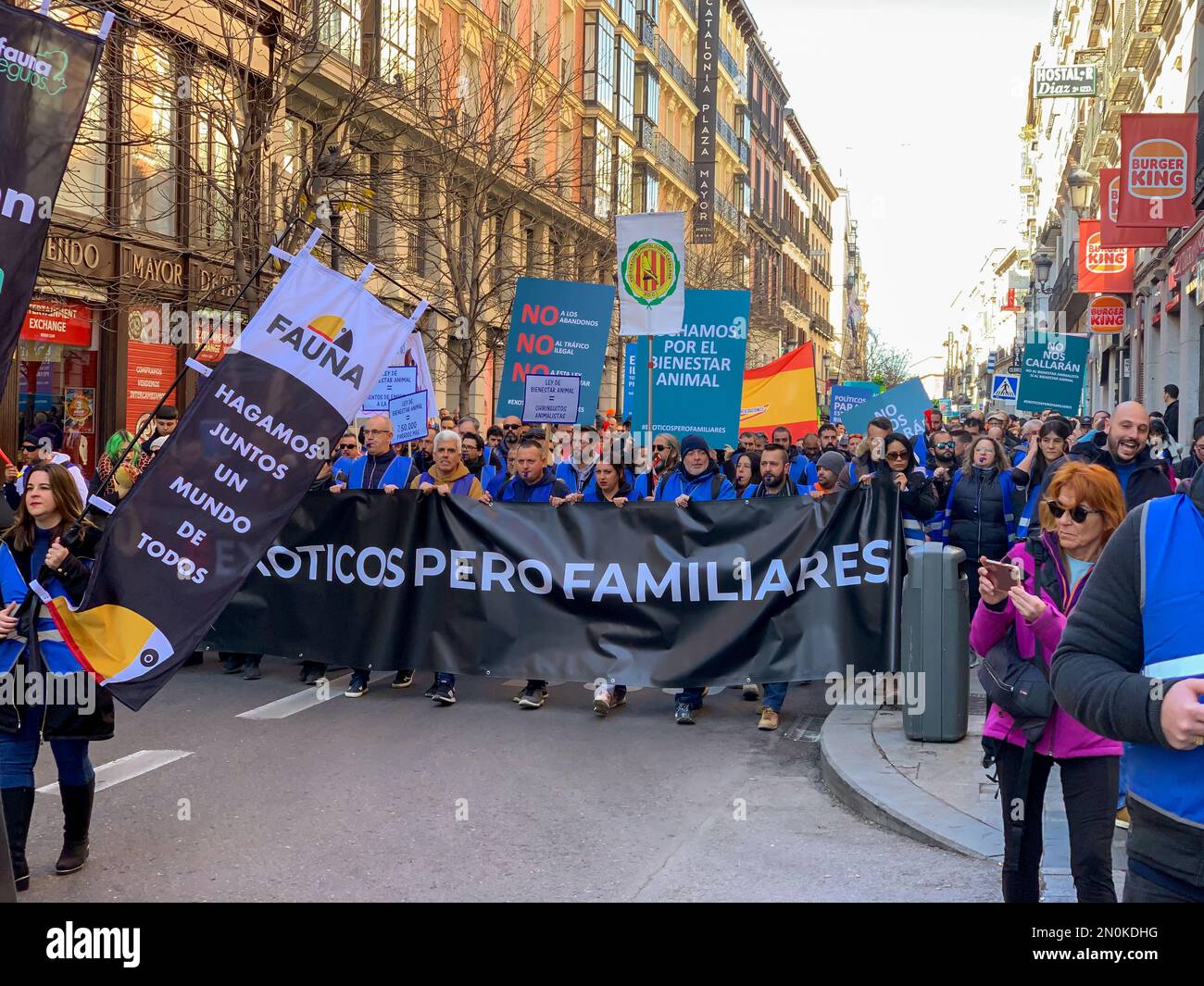 Madrid, Spain, 05 February, 2023. Protest against the animal law at ...