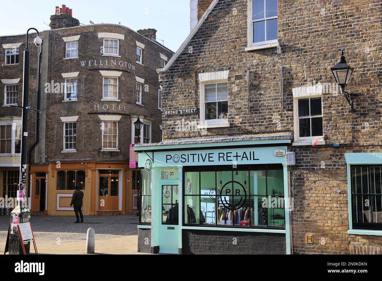 The lovely old town in hip Margate,, in winter sunshine, on the north ...
