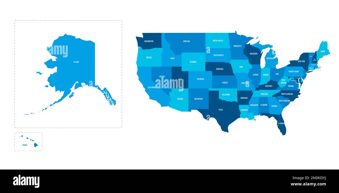 United States of America political map of administrative divisions ...