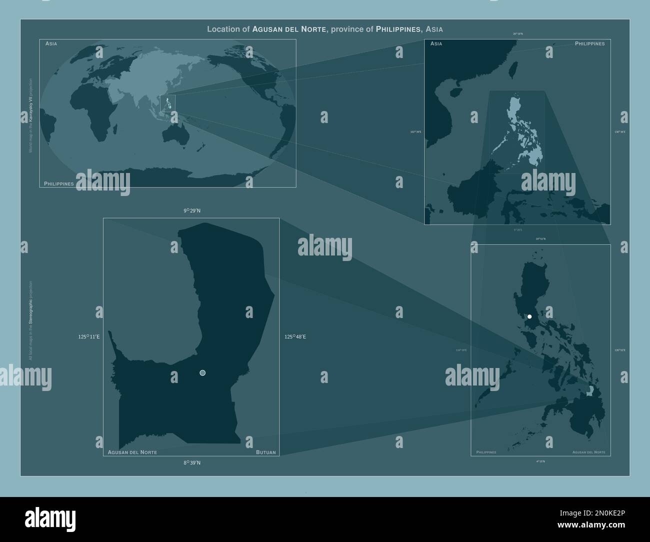 Agusan del Norte, province of Philippines. Diagram showing the location ...