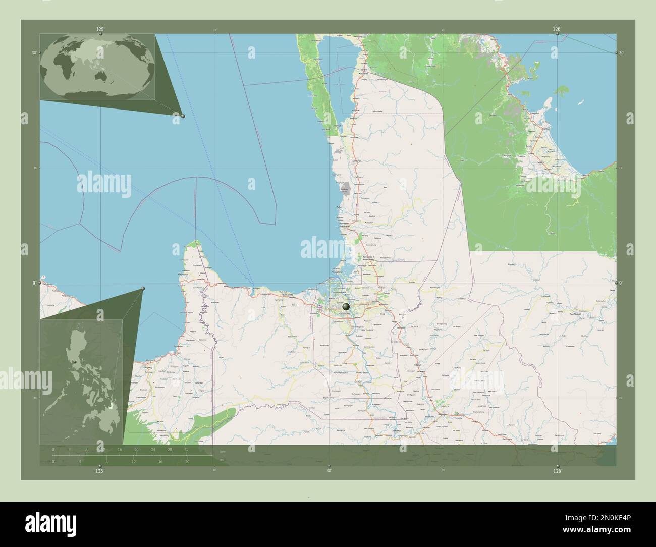 Agusan del Norte, province of Philippines. Open Street Map. Corner ...