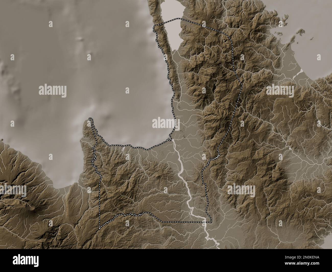 Agusan del Norte, province of Philippines. Elevation map colored in ...