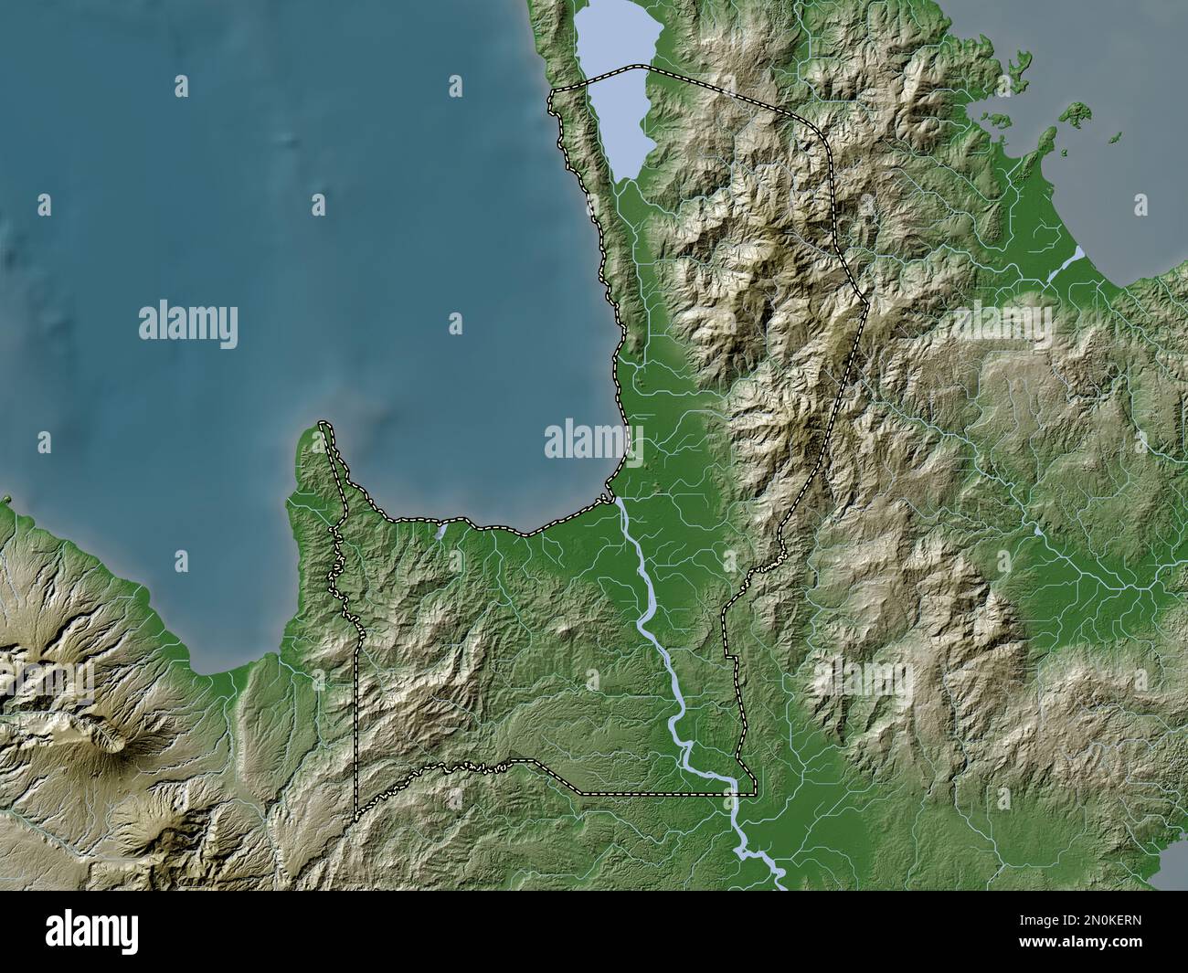 Agusan del Norte, province of Philippines. Elevation map colored in ...