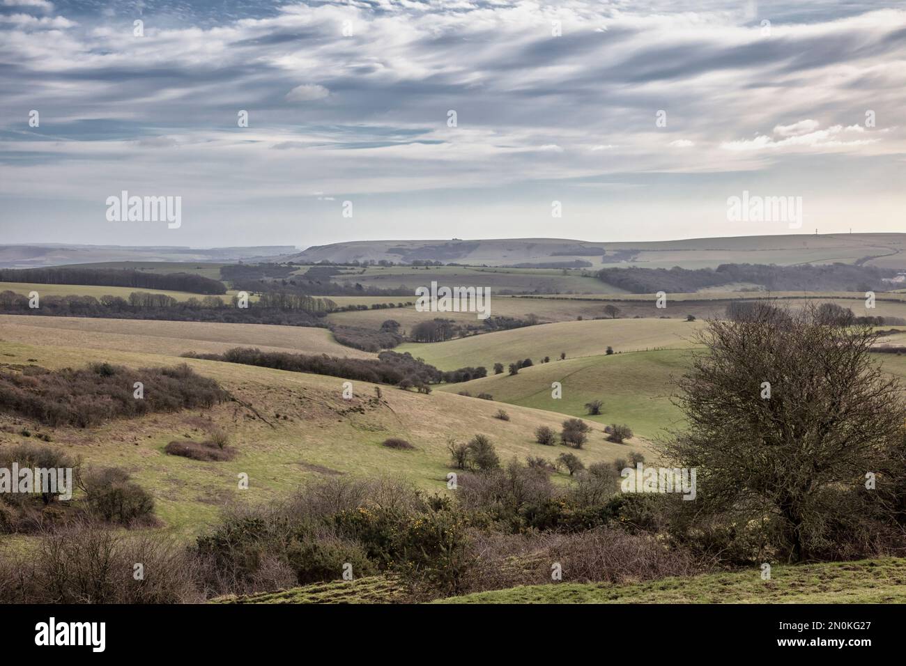 East Sussex from Ditchling beacon Stock Photo - Alamy