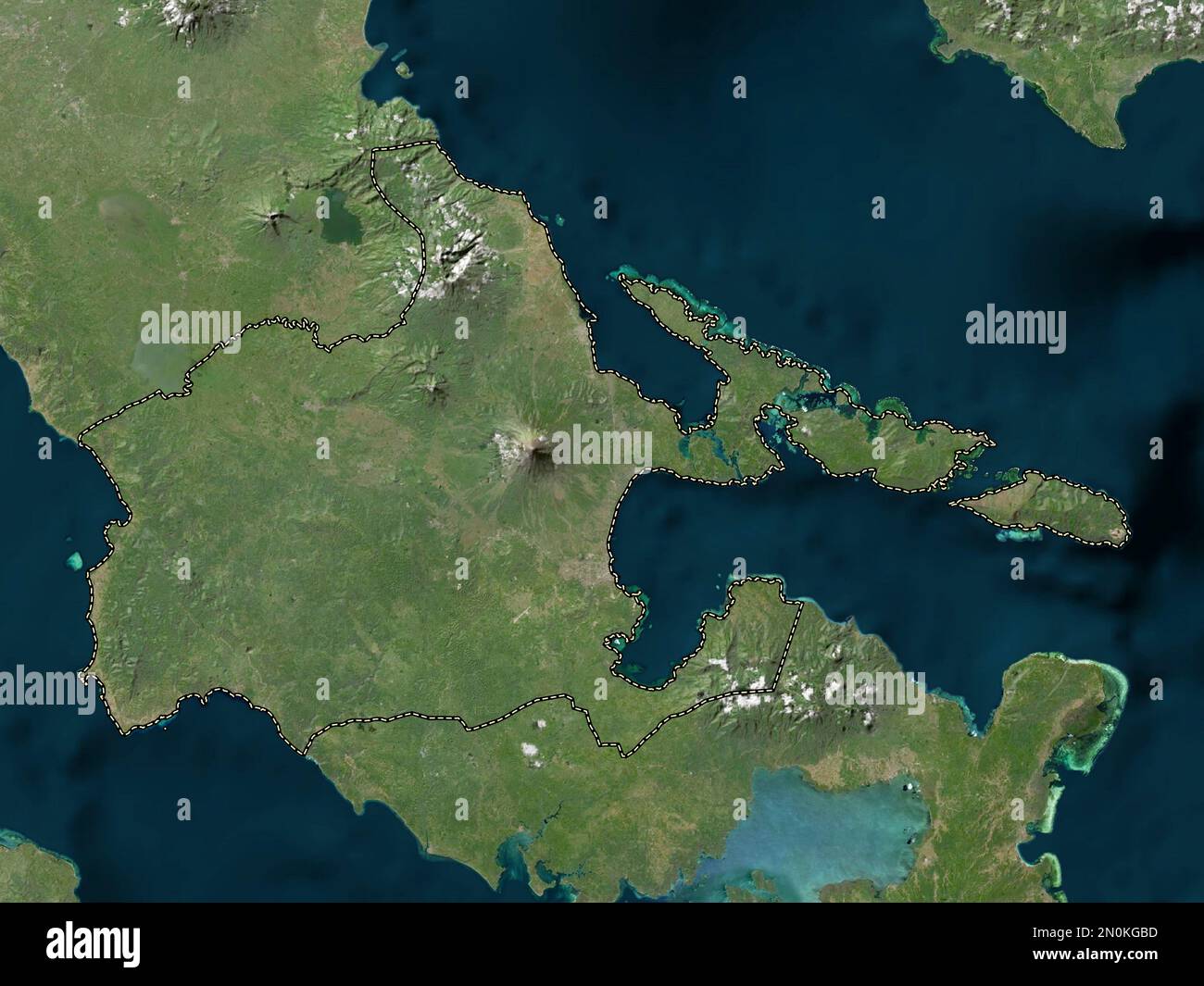Albay, province of Philippines. Low resolution satellite map Stock ...