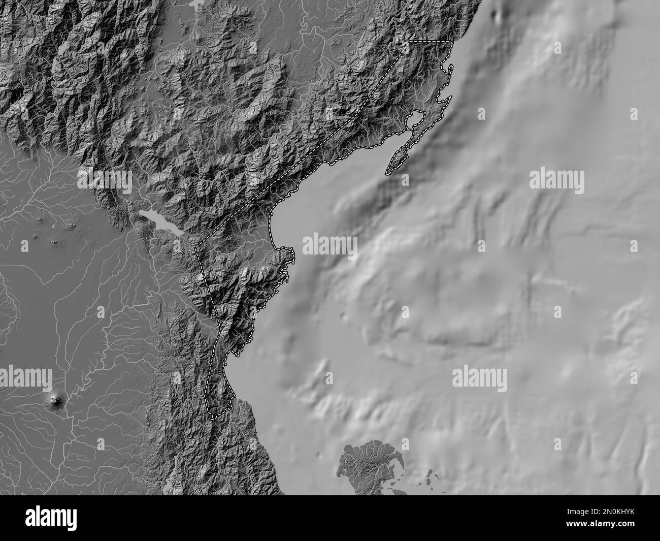 Aurora, province of Philippines. Bilevel elevation map with lakes and ...