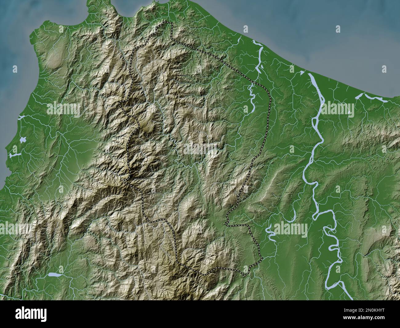 Apayao, province of Philippines. Elevation map colored in wiki style ...