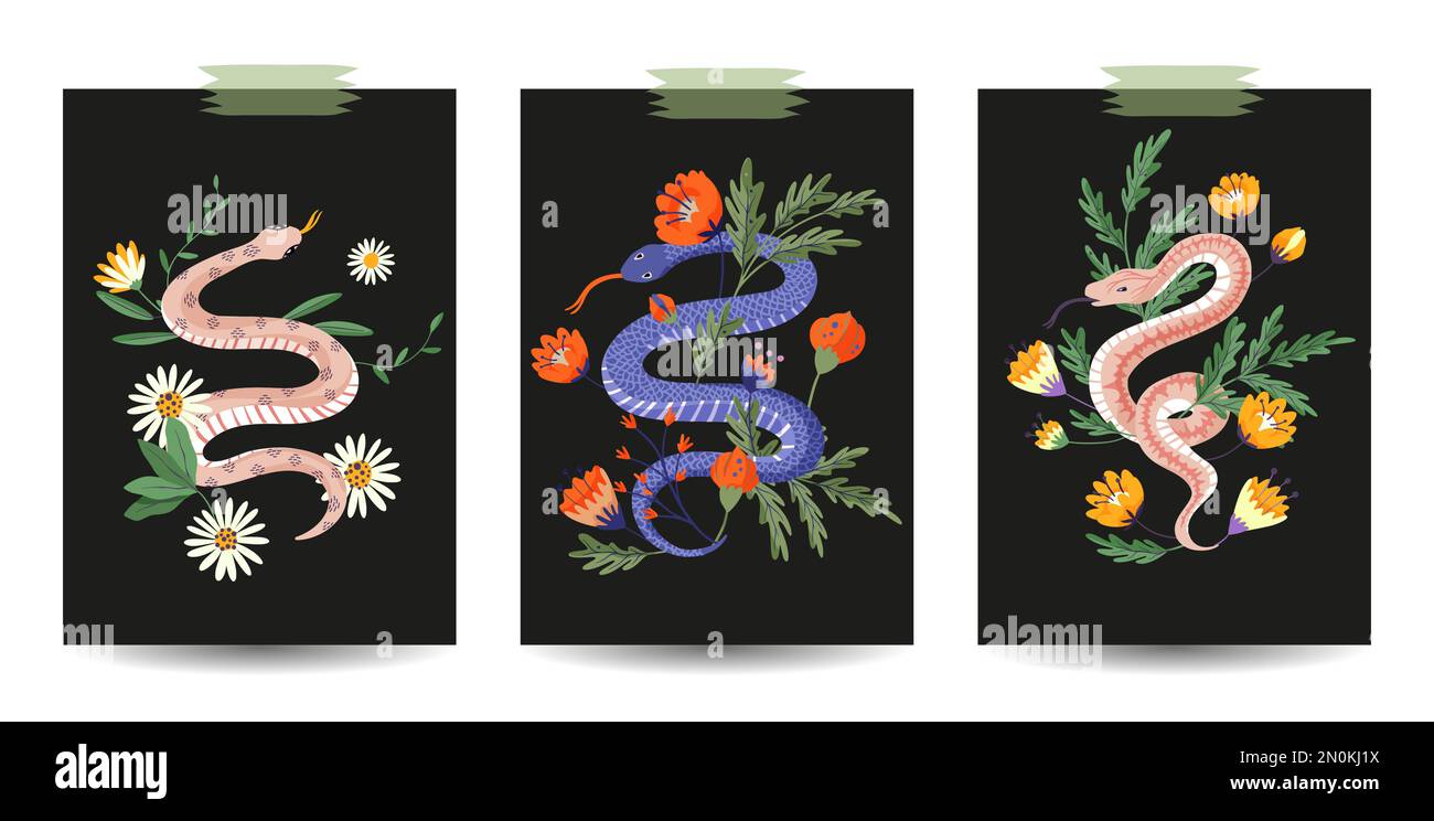 Flower And Snake Poster