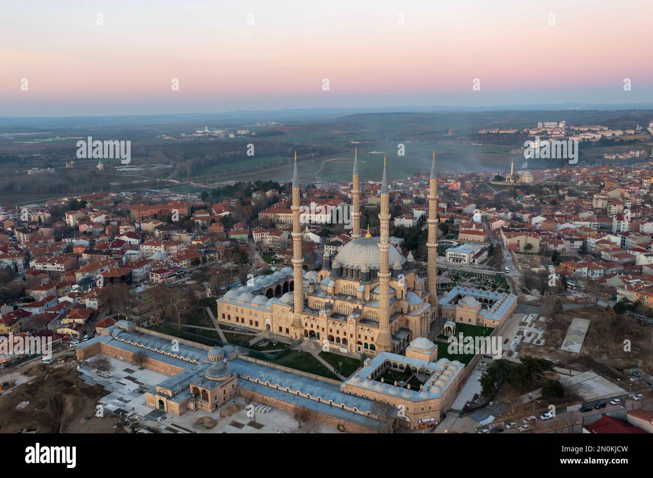 Selimiye Mosque exterior view in Edirne City of Turkey. Edirne was ...