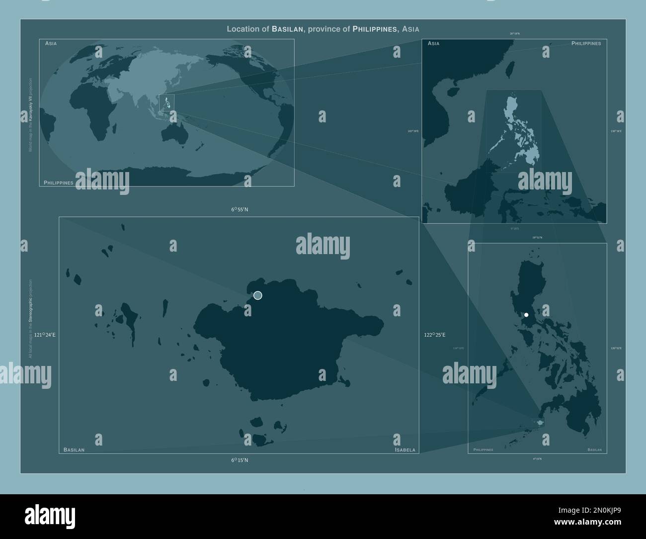 Basilan, province of Philippines. Diagram showing the location of the ...