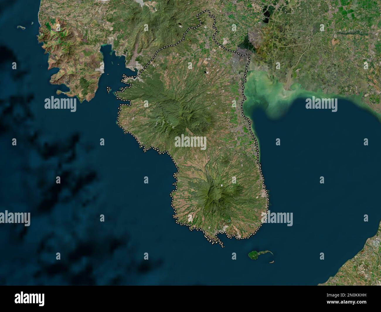 Bataan, province of Philippines. High resolution satellite map Stock ...