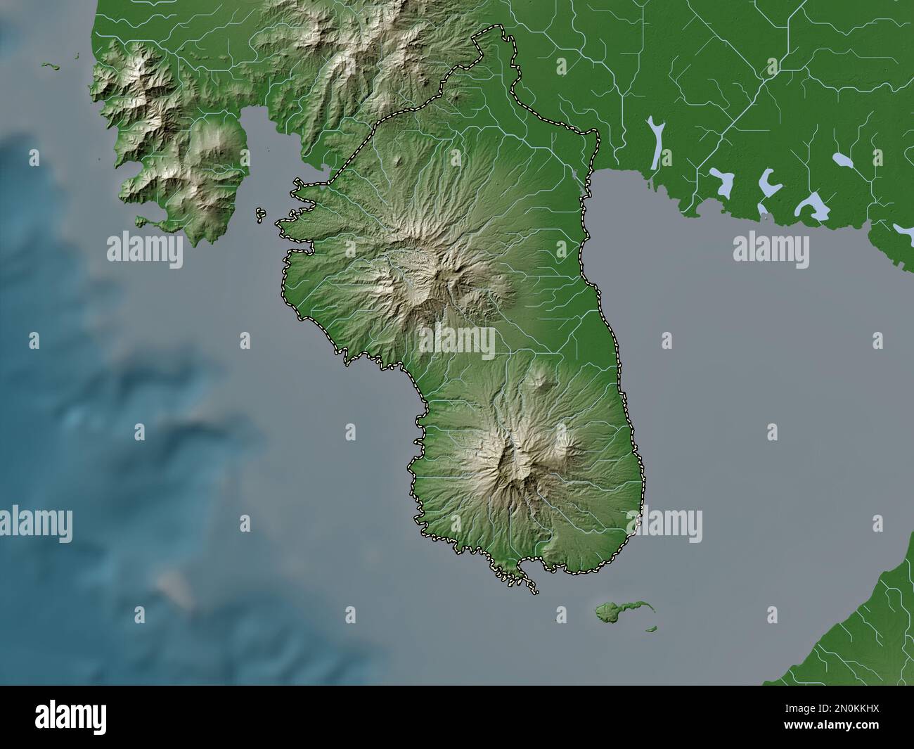 Bataan, province of Philippines. Elevation map colored in wiki style ...