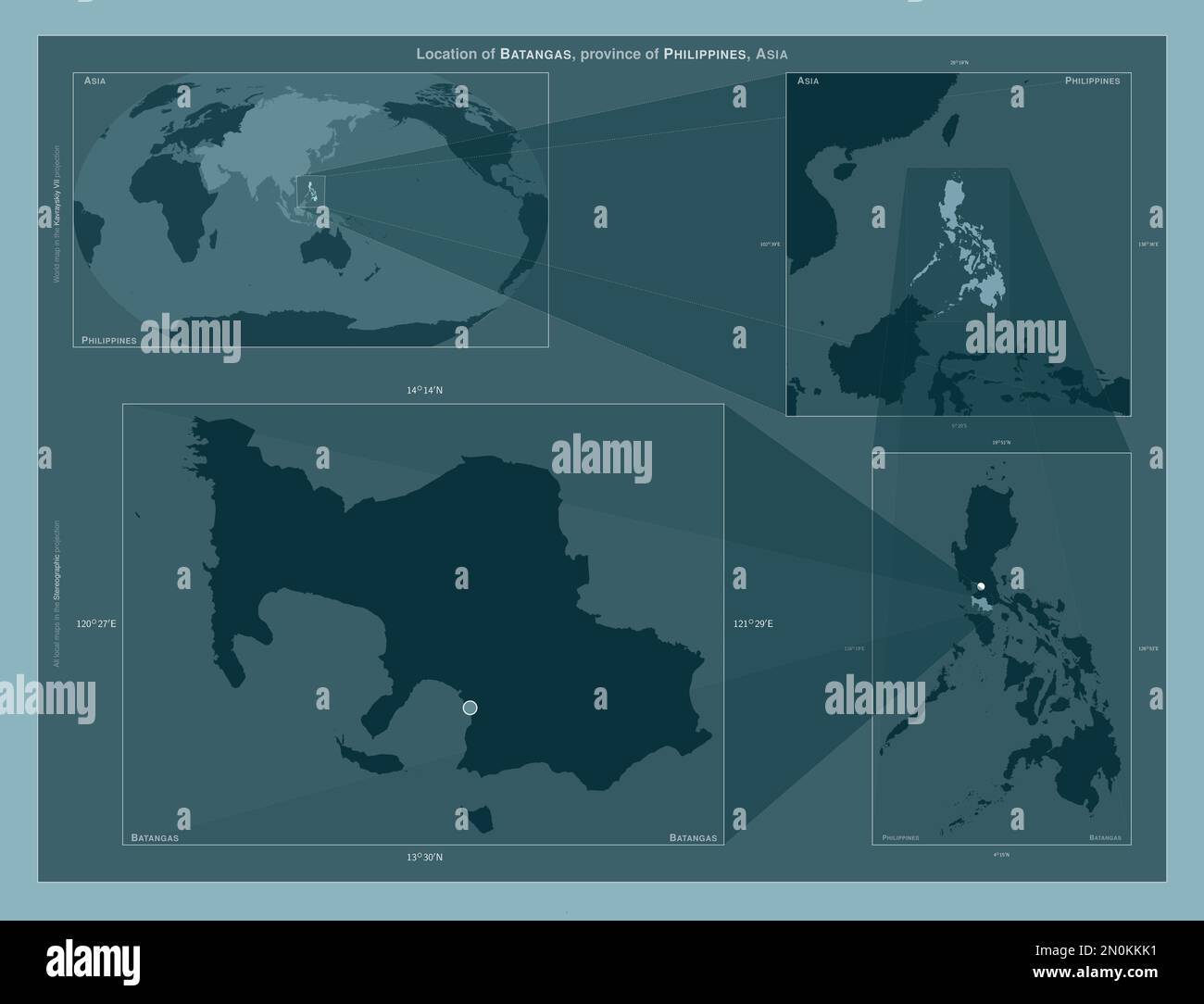 Batangas, province of Philippines. Diagram showing the location of the ...