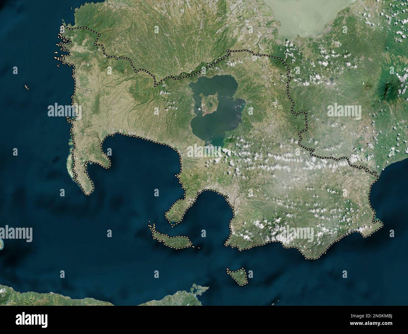 Batangas, province of Philippines. High resolution satellite map Stock ...