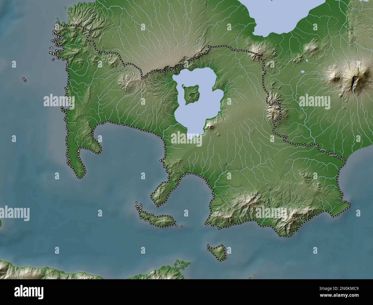 Batangas, province of Philippines. Elevation map colored in wiki style ...