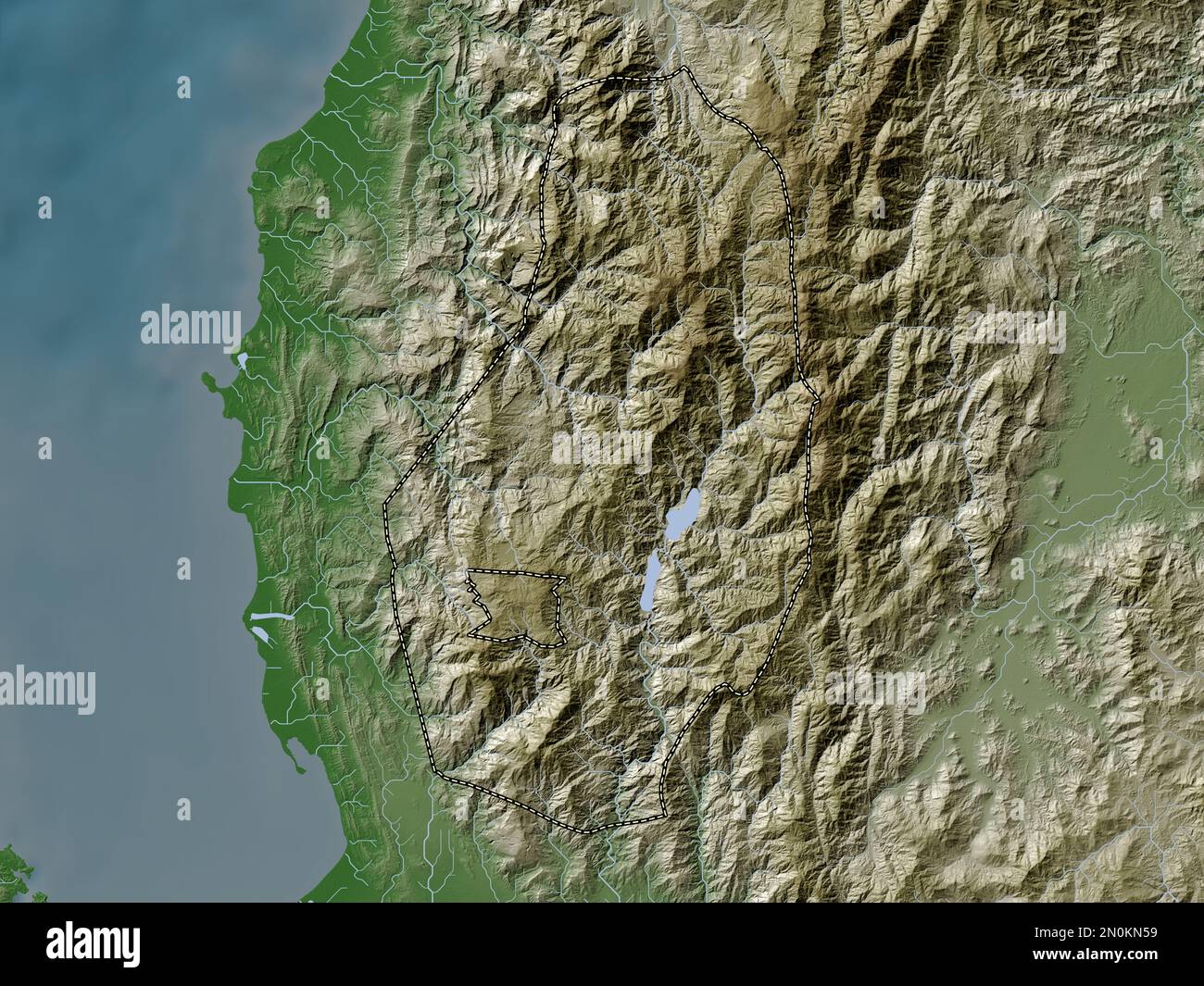 Benguet, province of Philippines. Elevation map colored in wiki style ...