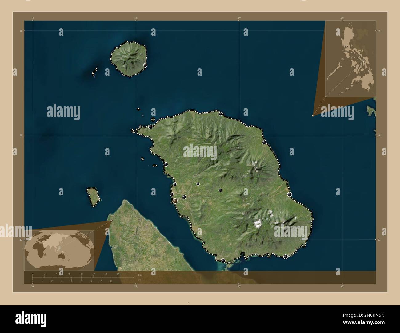 Biliran, province of Philippines. Low resolution satellite map ...