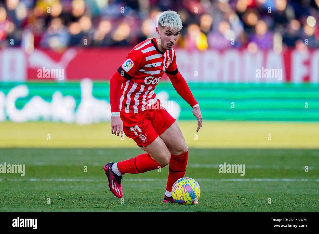 Valery Fernandez of Girona FC during the La Liga match between Girona FC and Valencia CF played ...