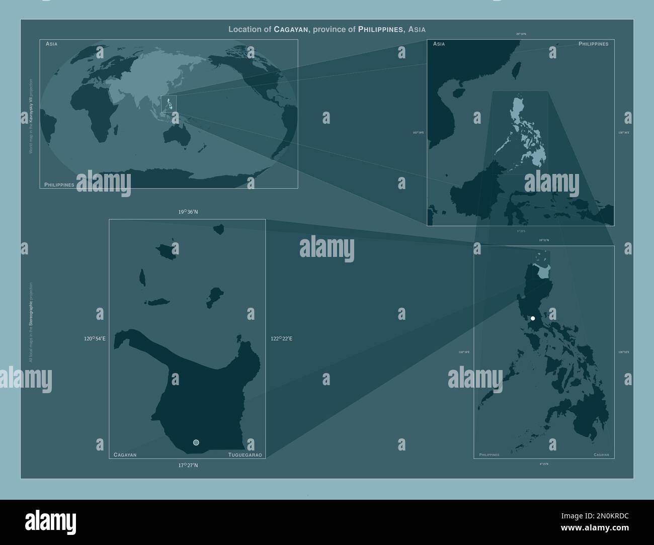 Cagayan, province of Philippines. Diagram showing the location of the ...