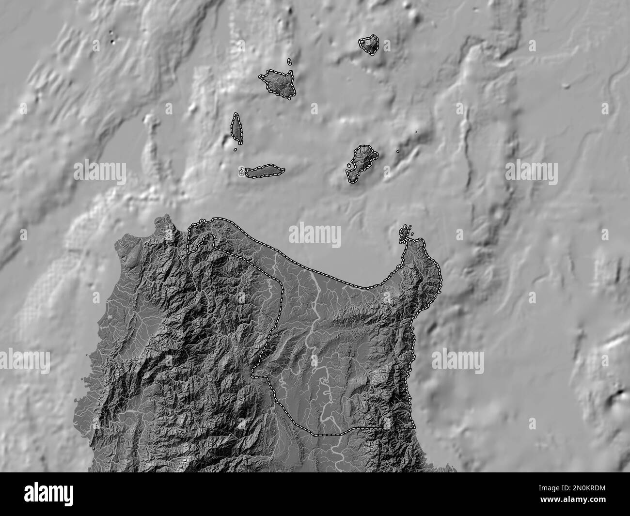 Cagayan, province of Philippines. Bilevel elevation map with lakes and ...