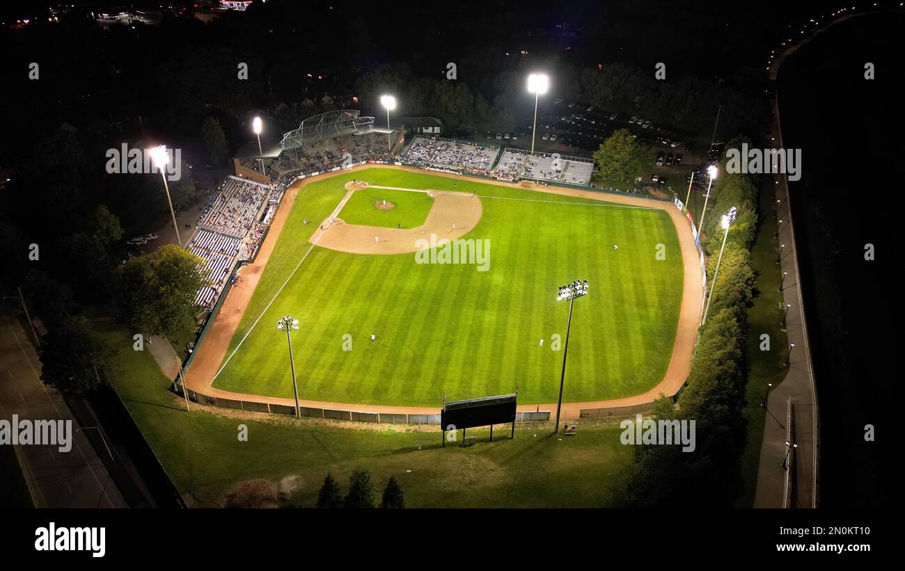 Sept 20 2022, Labatt park at night Aerial in London Ontario Canada ...