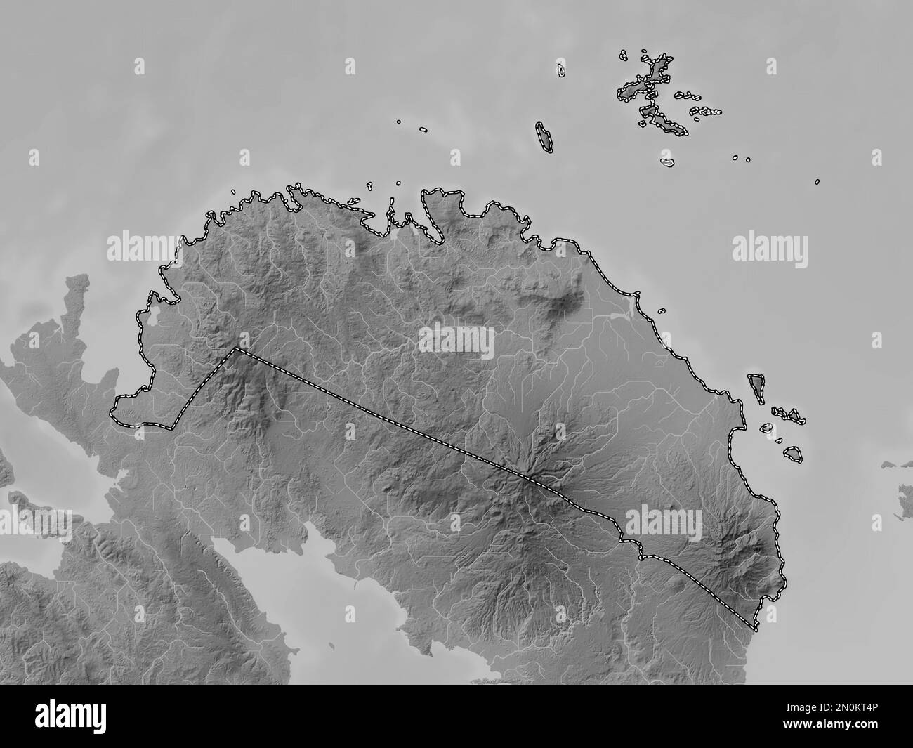 Camarines Norte, province of Philippines. Grayscale elevation map with ...