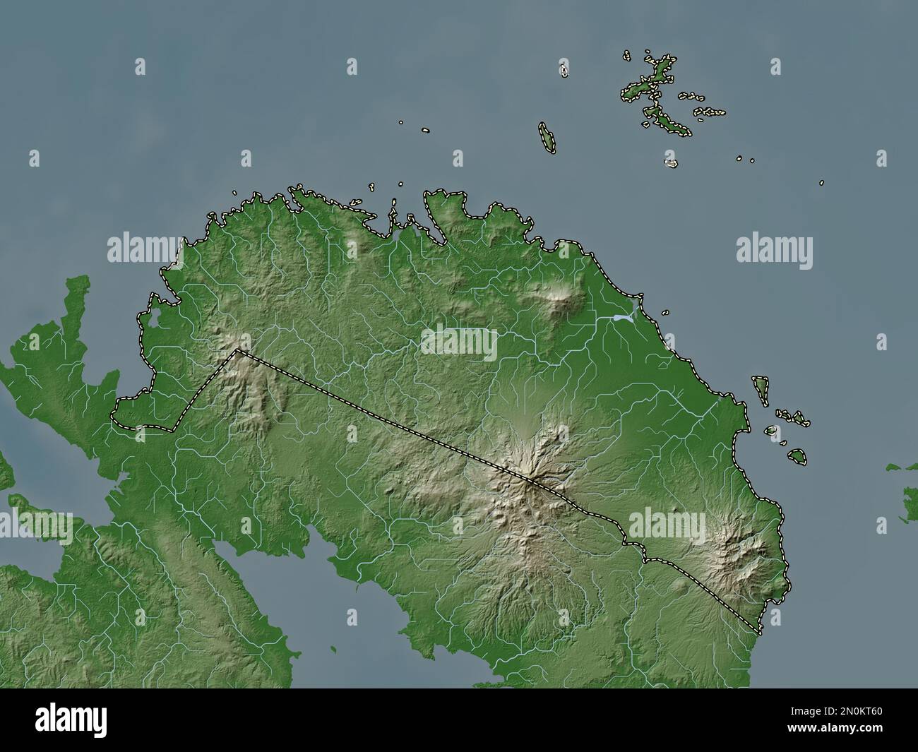 Camarines Norte, province of Philippines. Elevation map colored in wiki ...