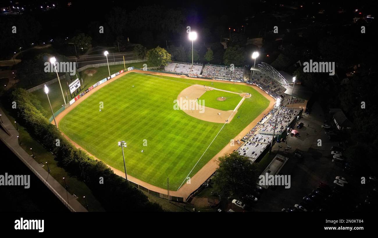 Sept 20 2022, Labatt park at night Aerial in London Ontario Canada ...