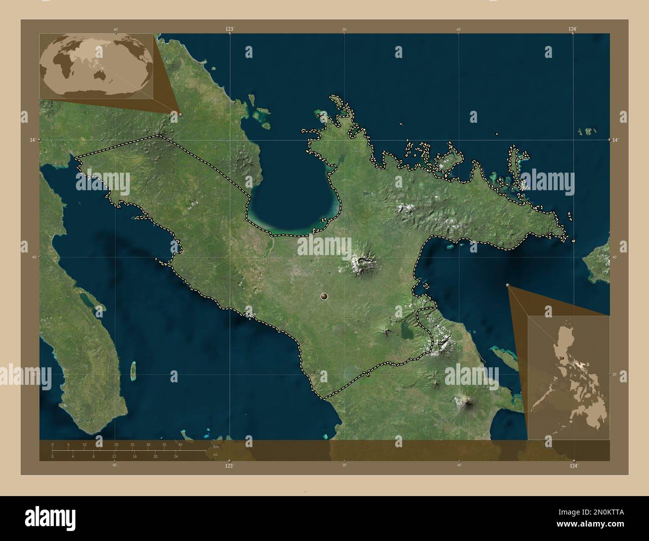 Camarines Sur, province of Philippines. Low resolution satellite map ...