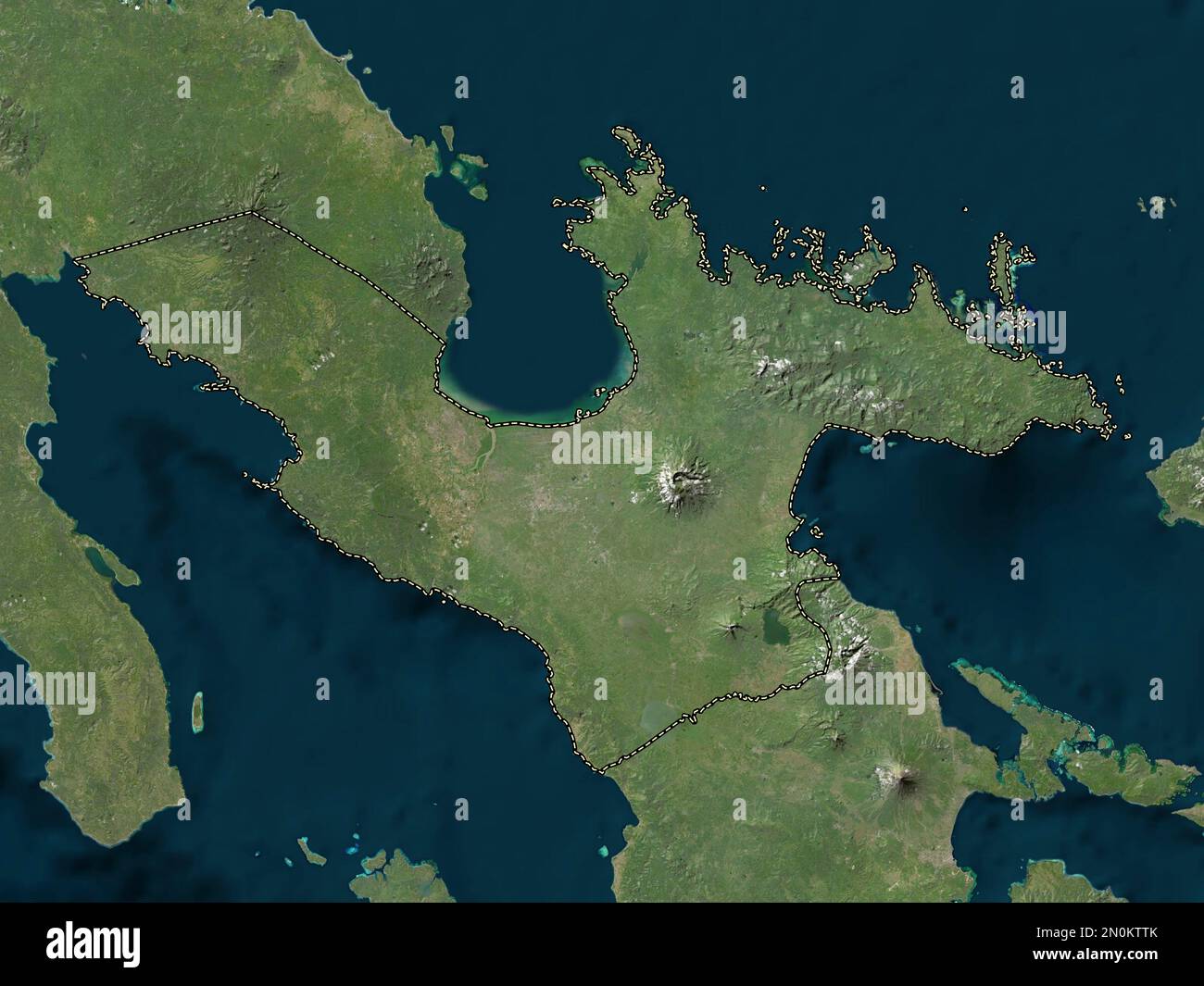 Camarines Sur, province of Philippines. Low resolution satellite map ...