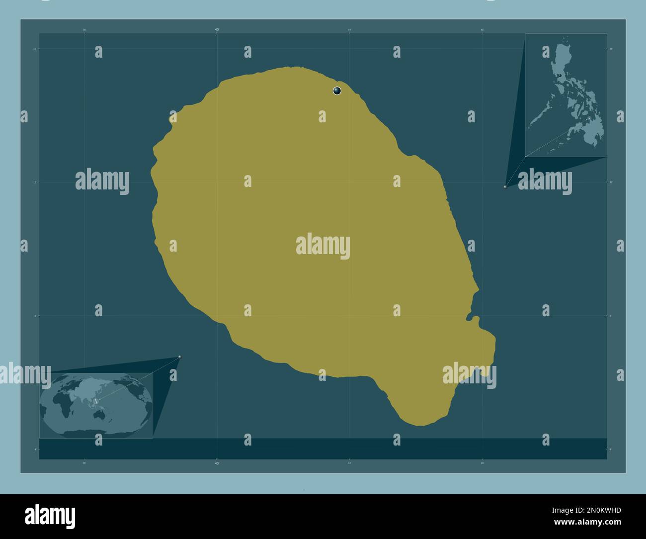 Camiguin, province of Philippines. Solid color shape. Corner auxiliary ...