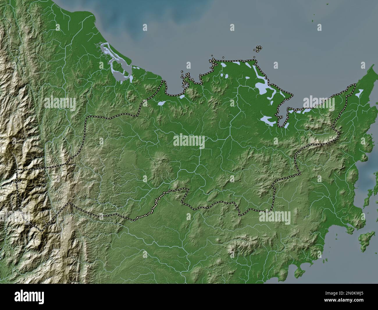 Capiz, province of Philippines. Elevation map colored in wiki style ...