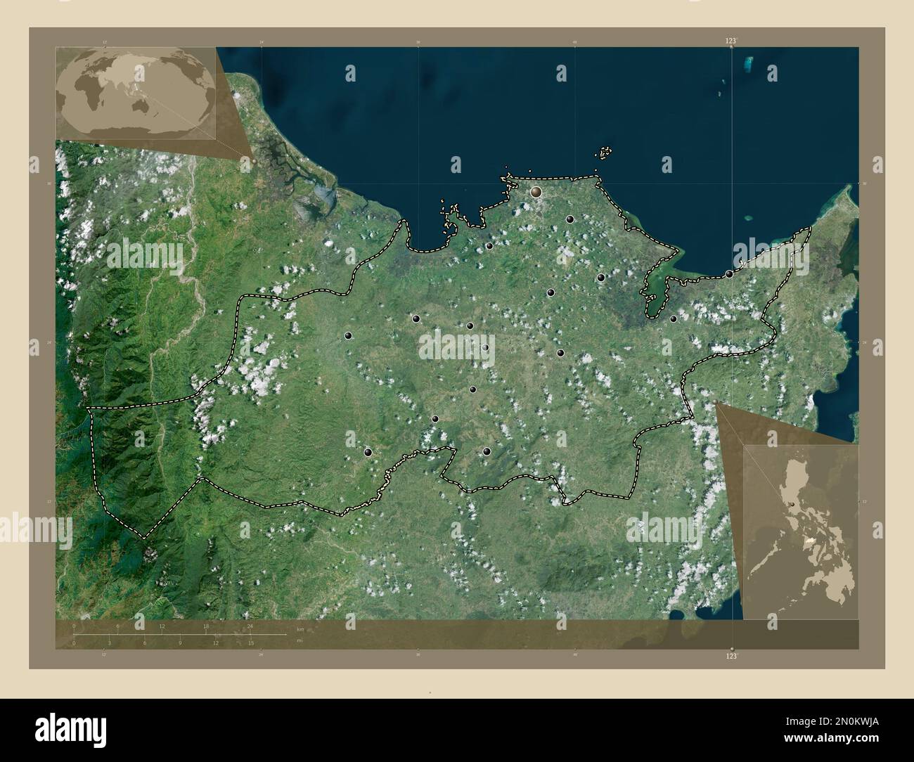 Capiz, province of Philippines. High resolution satellite map ...