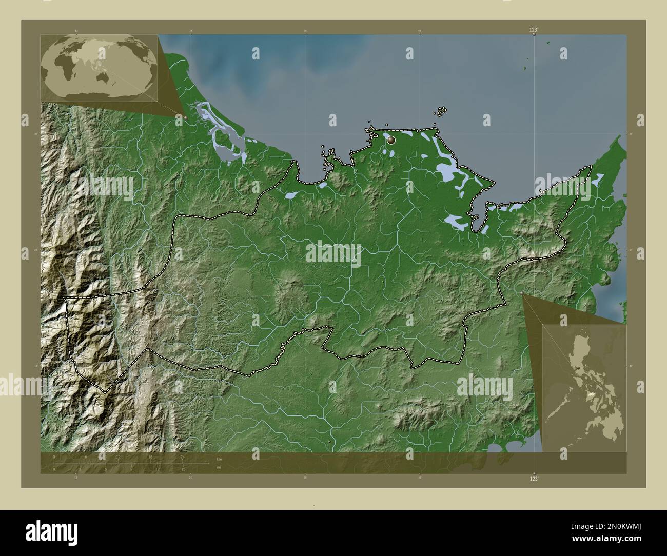 Capiz, province of Philippines. Elevation map colored in wiki style ...
