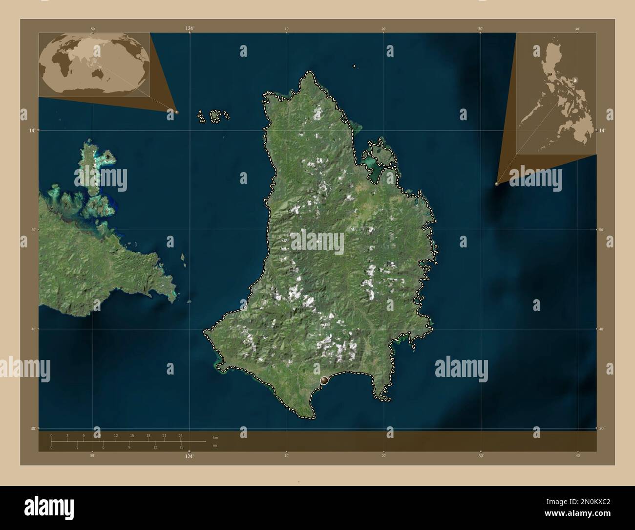 Catanduanes, province of Philippines. Low resolution satellite map ...
