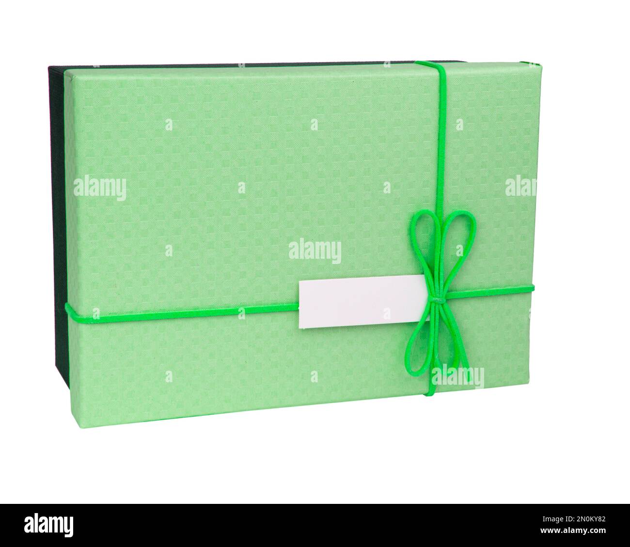 gift box with ribbon bow isolated on white background, rectangle ...