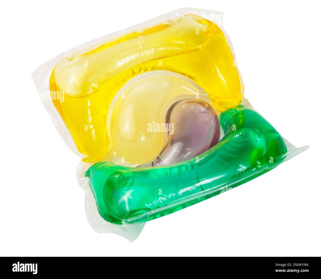 washing powder for colored laundry in a capsule cleaning gel isolated ...