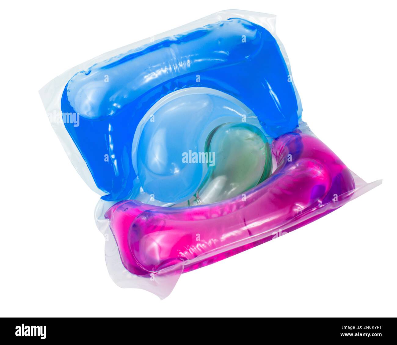 washing powder for colored laundry in a capsule cleaning gel isolated ...