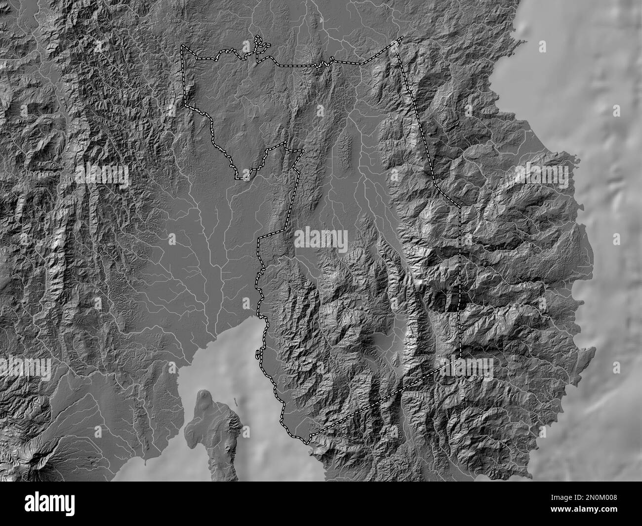 Compostela Valley, province of Philippines. Bilevel elevation map with ...