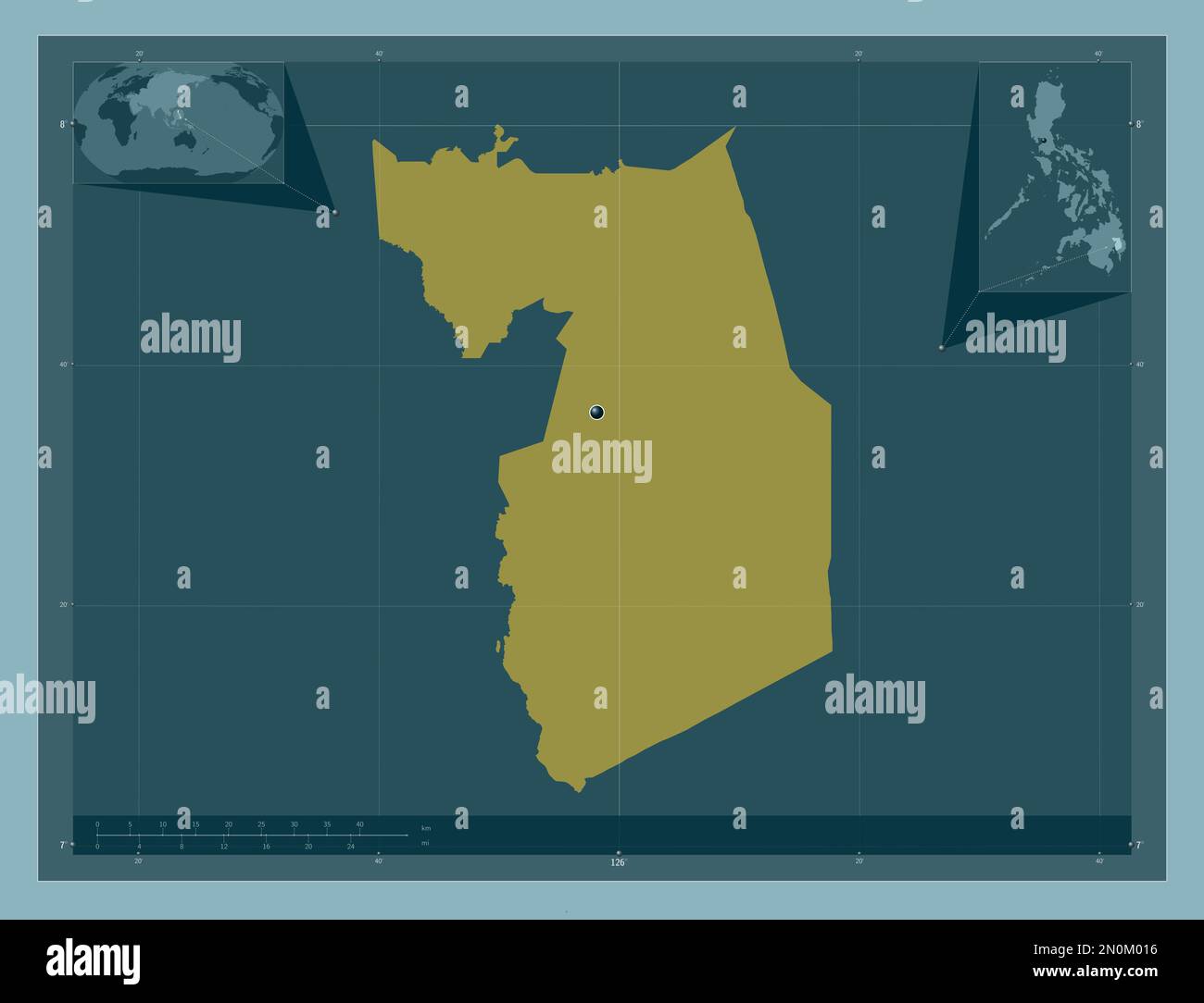 Compostela Valley, province of Philippines. Solid color shape. Corner ...
