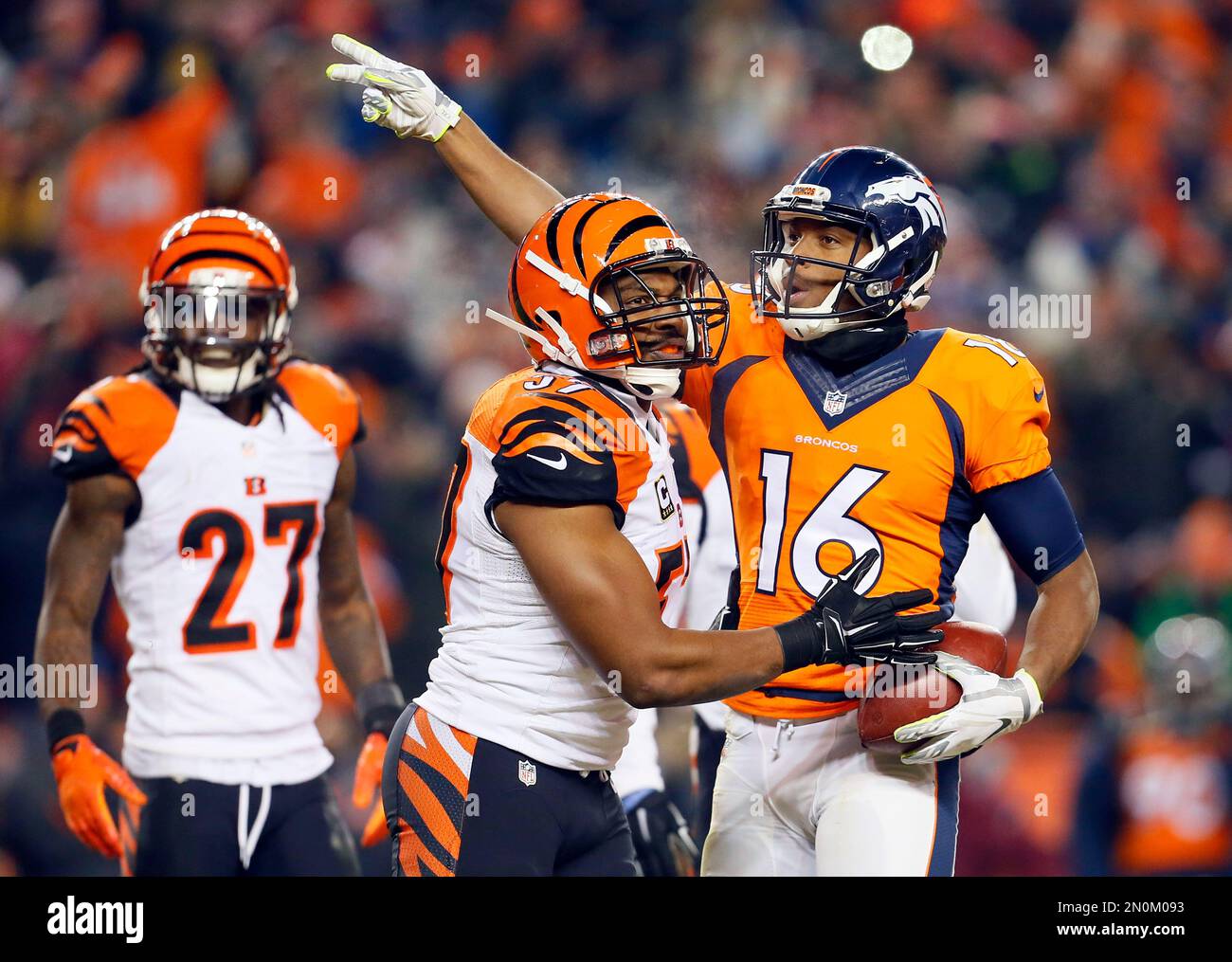 Denver Broncos wide receiver Bennie Fowler (16) celebrates a first down ...