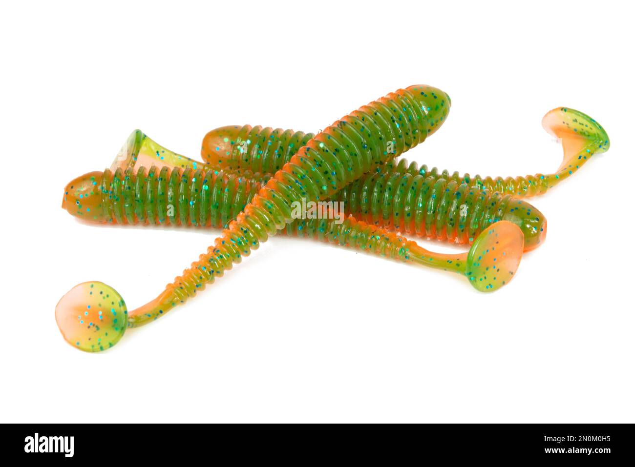 Fishing lure silicone twister isolated on white background Stock Photo ...